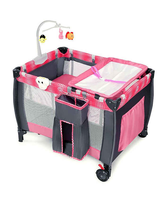 Costway Foldable Travel Baby Playpen Crib Infant Bassinet Bed - Macy's