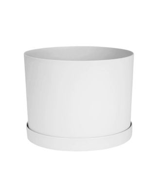 Bloem Plastic Mathers Planter w Snap-on Saucer, White, 8in - Macy's