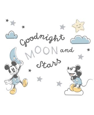 Lambs & Ivy Disney Baby Moonlight Mickey Mouse Blue/Black Wall Decals ...