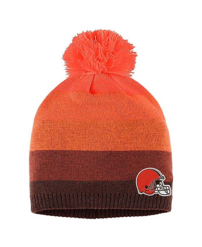 WEAR by Erin Andrews Women's Orange Cleveland Browns Ombre Pom Knit Hat ...