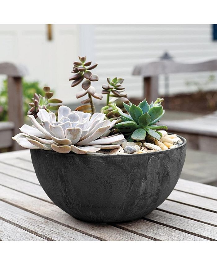 Novelty Napa Bowl Planter, Black, 10 Inch - Macy's
