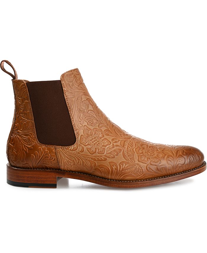 Taft Men's Jude Floral Embossed Leather Chelsea Boots - Macy's