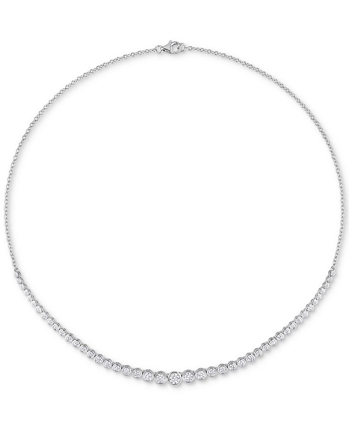 Macy's Moissanite Bezel Graduated Collar Necklace (2-3/4 ct. t.w ...