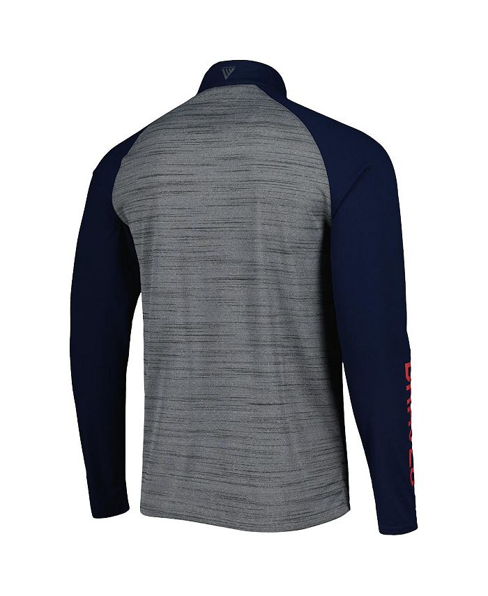 LevelWear Men's Heathered Gray, Navy Atlanta Braves Vandal Raglan Quarter-Zip Jacket - Macy's