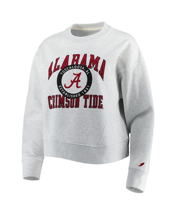 League Collegiate Wear Women's Ash Alabama Crimson Tide Boxy Sweatshirt ...