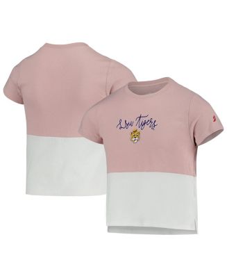 Girls Youth League Collegiate Wear Pink, White Lsu Tigers Colorblocked ...