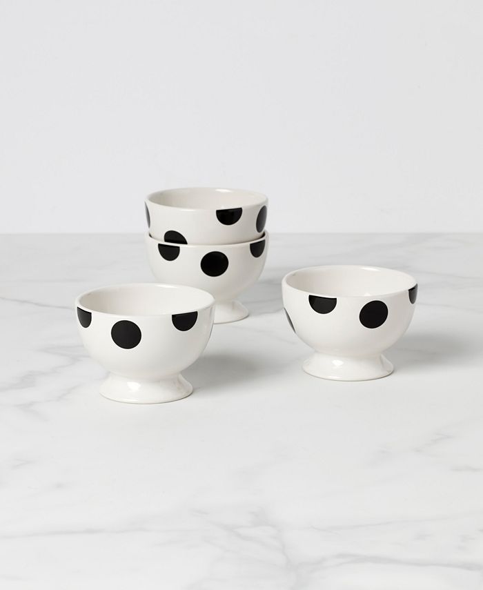 Kate Spade on the Dot Assorted Footed Dessert Bowls 4 Piece Set ...