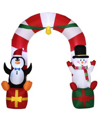 Outsunny 9' Christmas Inflatable Candy Cane Archway BlowUp Outdoor ...
