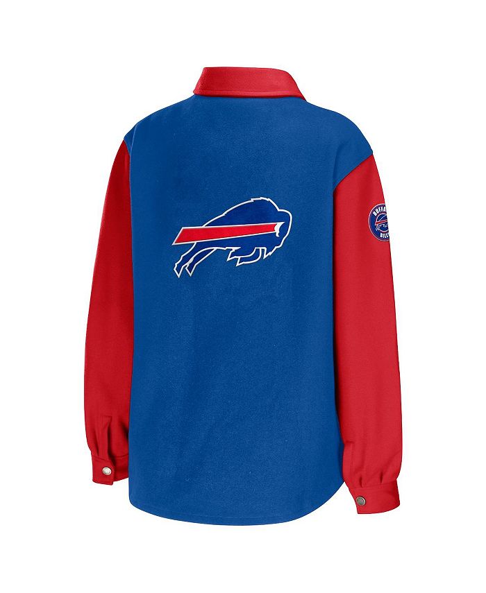 WEAR by Erin Andrews Women's Royal Buffalo Bills Snap-Up Shirt Jacket ...