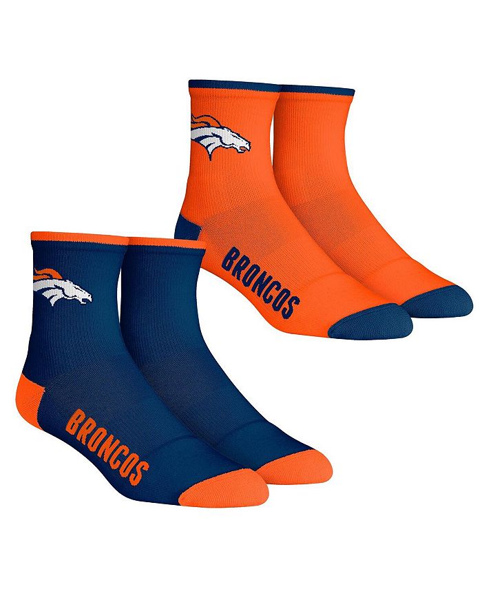 Rock 'Em Men's Socks Denver Broncos Core Team 2-Pack Quarter Length Sock Set - Macy's