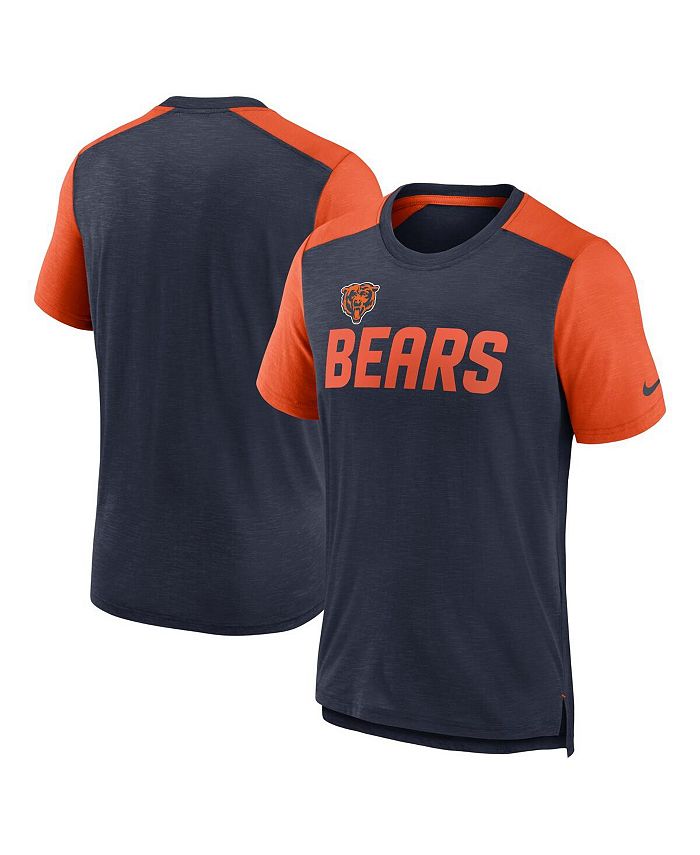 Nike Men's Heathered Navy, Heathered Orange Chicago Bears Color Block ...