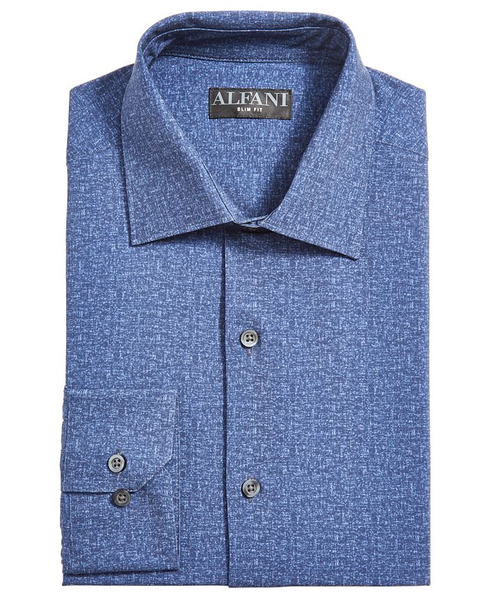 Alfani Men's Slim Fit 4-Way Stretch Slub-Texture Dress Shirt, Created ...