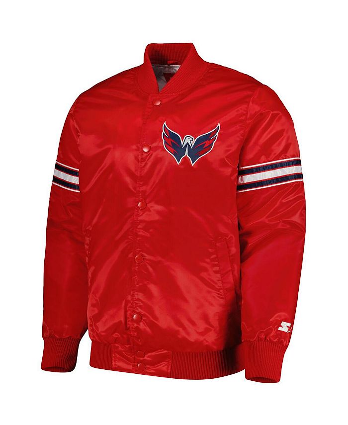 Starter Men's Red Washington Capitals Pick and Roll Satin Full-Snap ...
