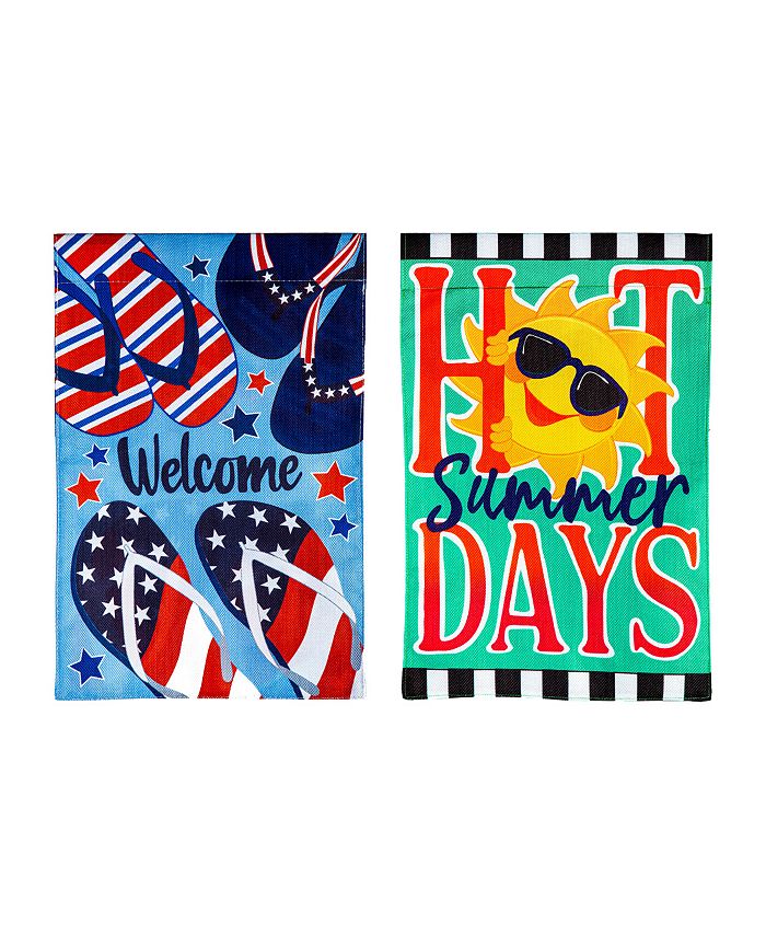 Evergreen Flag Seasonal Burlap Flag Bundle Set of 8 Flags With Clip and ...