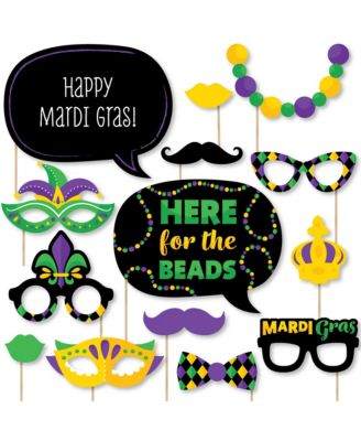 Colorful Mardi Gras Mask - Masquerade Party Photo Booth Props Kit - 20 ...
