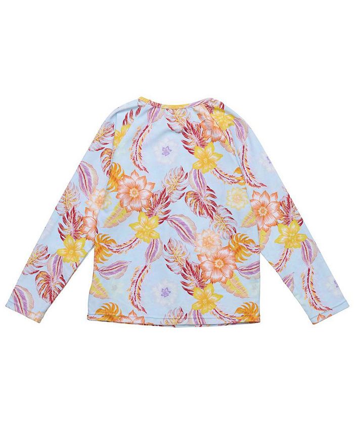 Snapper Rock Child Girls Boho Tropical Sustainable LS Rash Top - Macy's