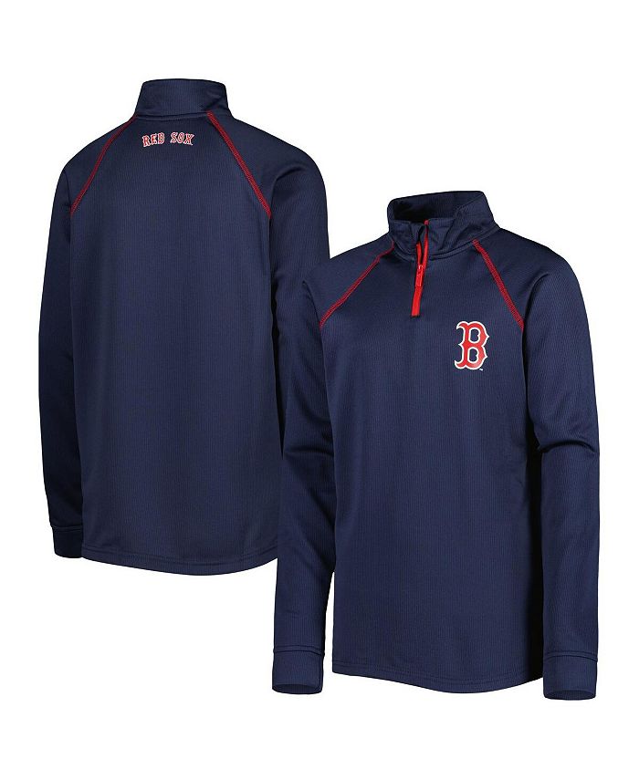 Stitches Big Boys Navy Boston Red Sox Team Raglan Quarter-Zip Jacket ...