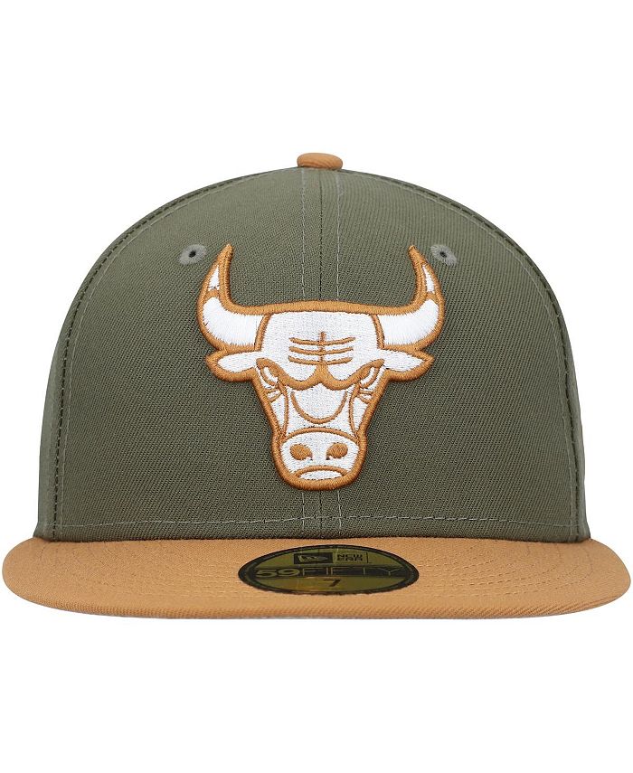 New Era Men's Olive, Orange Chicago Bulls Two-Tone 59FIFTY Fitted Hat ...