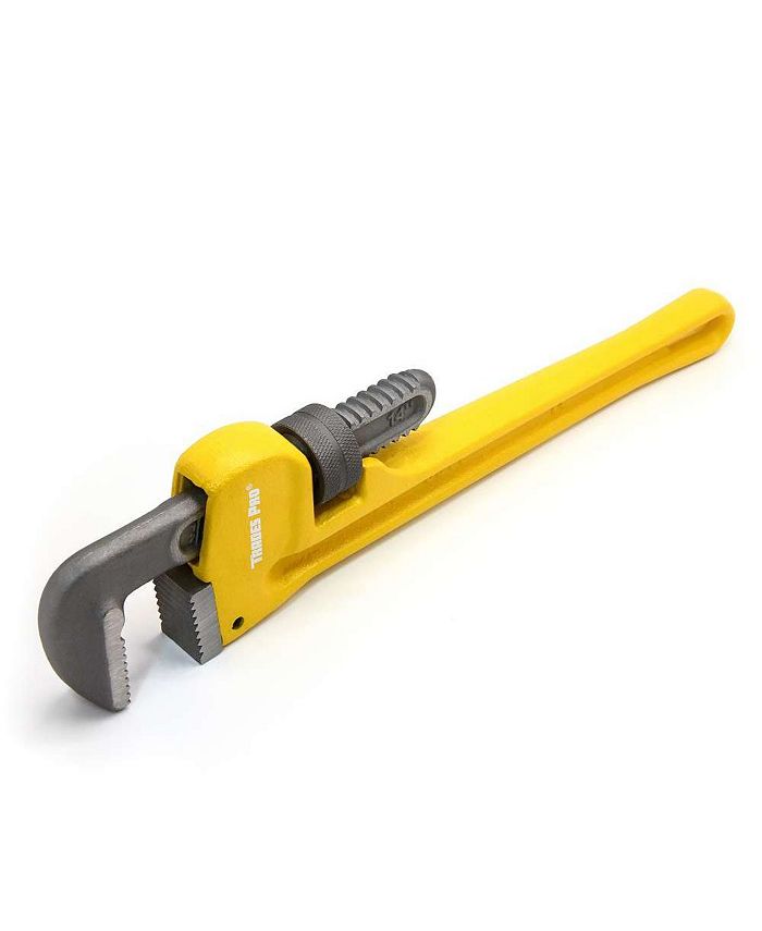 Trades Pro 14 Inch Heavy Duty Adjustable Pipe Wrench Yellow - Macy's