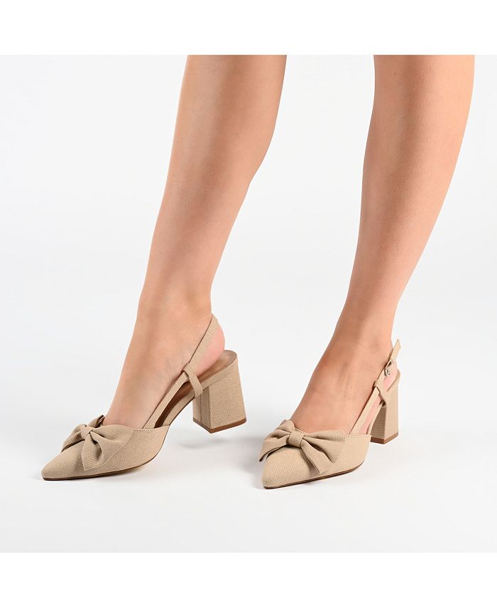 Journee Collection Women's Tailynn Canvas Slingback Heels - Macy's