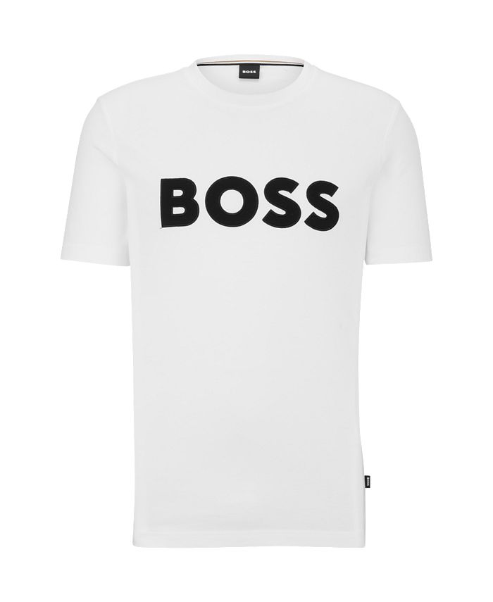 Hugo Boss Men's Cotton-Jersey Regular-Fit Logo Applique T-shirt - Macy's