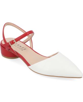 Journee Collection Women's Brynn Block Heel Pointed Toe Flats - Macy's