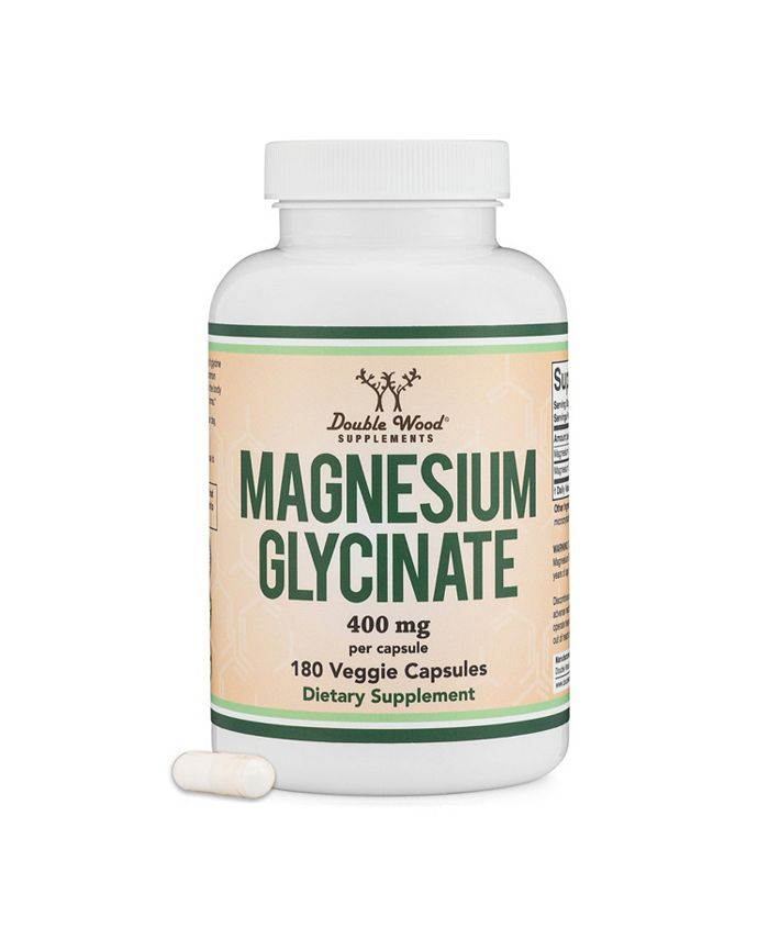 Double Wood Supplements Magnesium Glycinate - 180 x 400 mg capsules ...