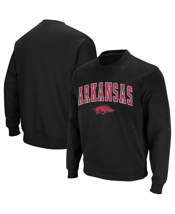 Colosseum Men's Black Arkansas Razorbacks Arch and Logo Crew Neck ...