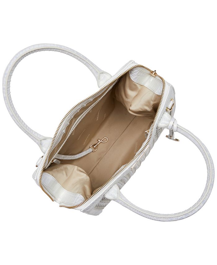 Brahmin Caroline Shell White Mayfield Small Leather Satchel - Macy's