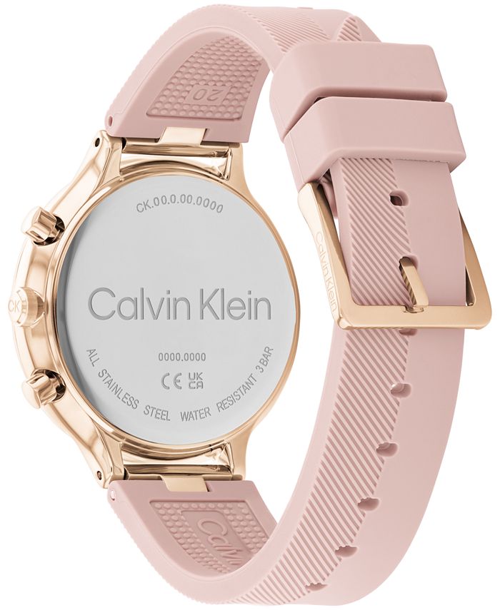 Calvin Klein Women's Multifunction Pink Silicone Strap Watch 38mm - Macy's