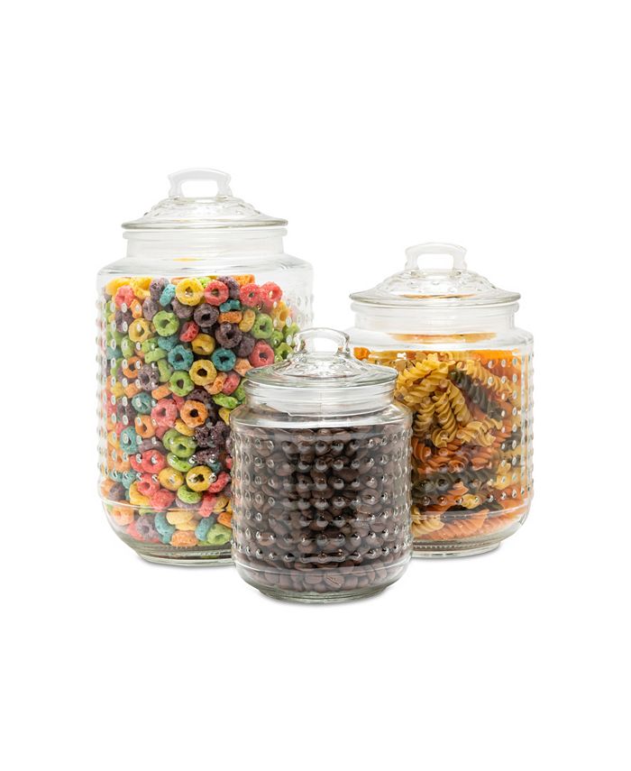 Style Setter Beaded Glass Canisters with Lids, Set of 3 - Macy's