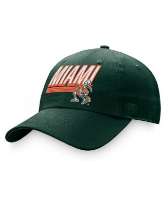 Men's Top of the World Green Miami Hurricanes Slice Adjustable Hat - Macy's
