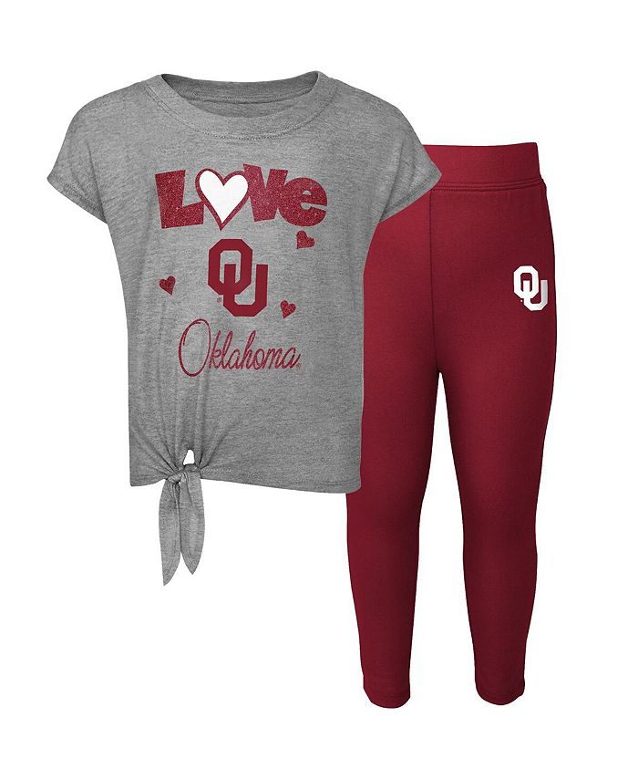 Outerstuff Preschool Girls Heathered Gray, Crimson Oklahoma Sooners ...