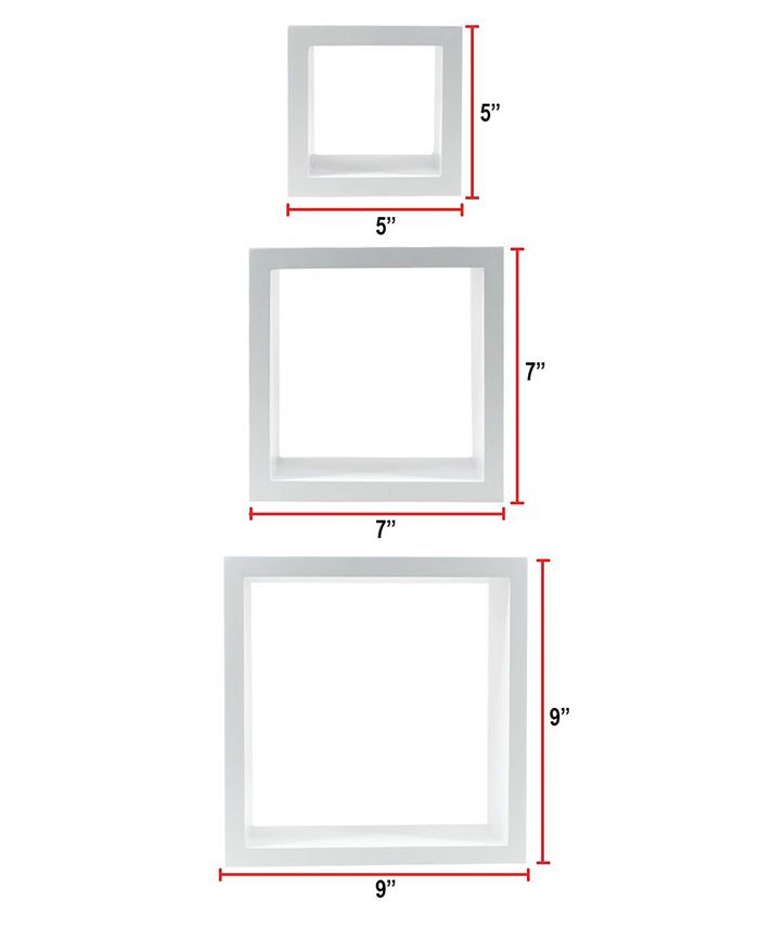 Sorbus Floating Square Cube Wall Shelf, Set of 3 - Macy's