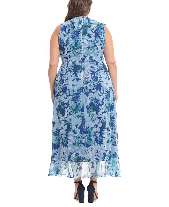 London Times Plus Size Floral Print Ruffled Faux Wrap Dress Macys