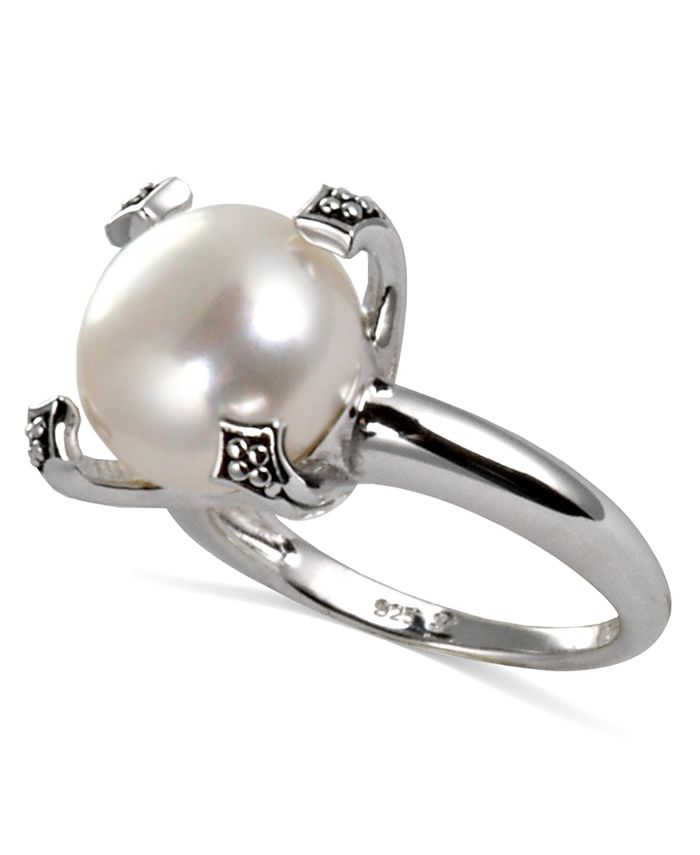 Honora Style Cultured Freshwater Pearl Ring in Sterling Silver (12mm ...