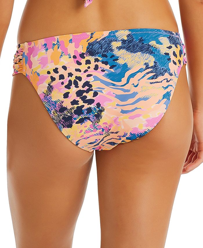 Jessica Simpson Womens Printed Fashionably Late Side Shirred Hipster