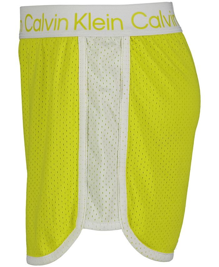 Calvin Klein Big Girls Colorblock Mesh Lined Active Shorts Macys