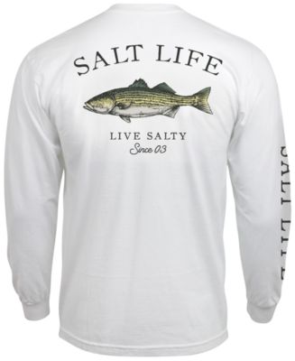 Salt Life Men's Salt Life Striped Bass Graphic Long-Sleeve T-Shirt - Macy's
