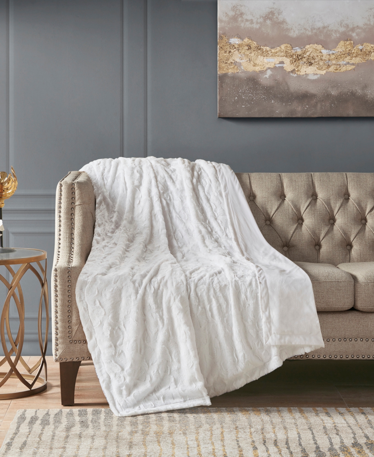 Click here for Madison Park Zuri Faux-Fur Throw  60 x 70 - White prices