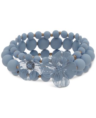 lonna & lilly Gold-Tone 3-Pc. Set Color Artistic Flower Beaded Stretch ...