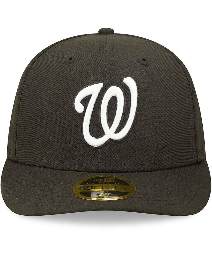 New Era Men's Washington Nationals Black and White Low Profile 59FIFTY ...