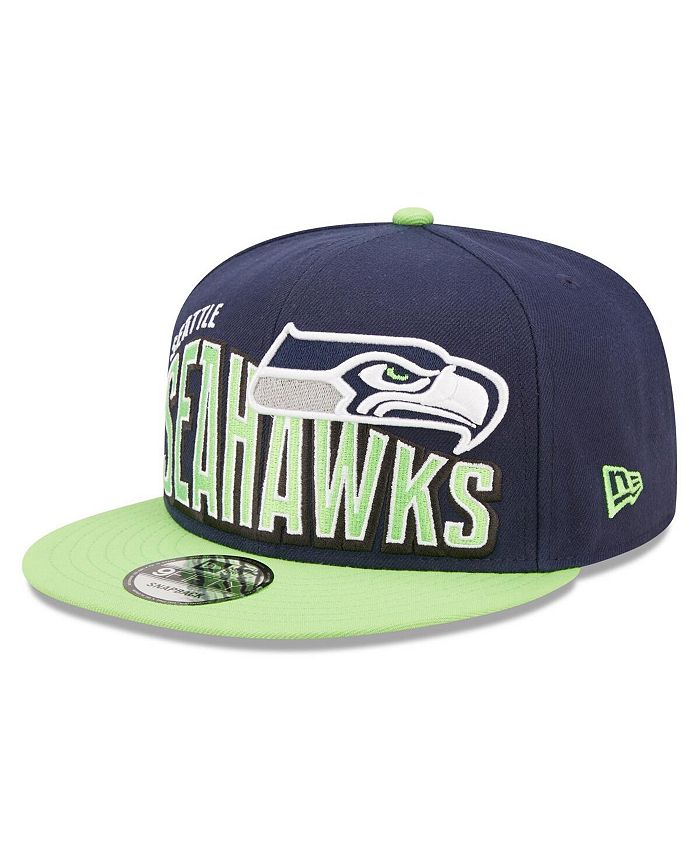 New Era Men's College Navy, Neon Green Seattle Seahawks Wordmark Flow ...