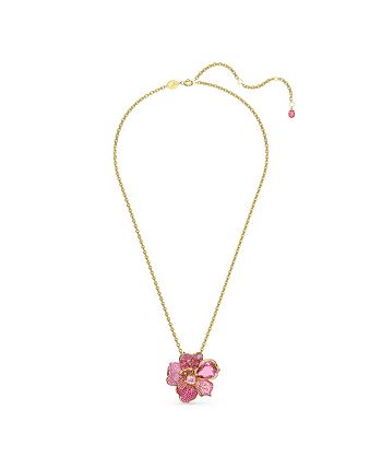 Swarovski Crystal Pave Flower Florere Pendant Necklace And Brooch - Macy's