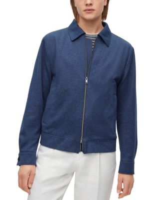 BOSS by Hugo Boss Men's Cotton-Blend Two-Way Zip Jacket - Macy's