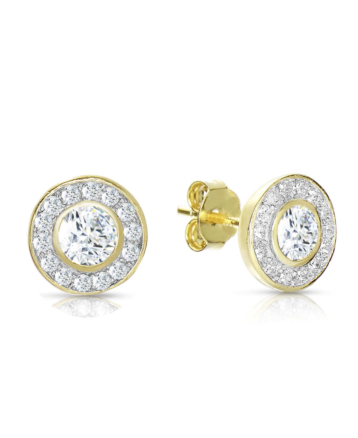 Click here for Sterling Silver Cubic Zirconia Halo Stud Earrings... prices