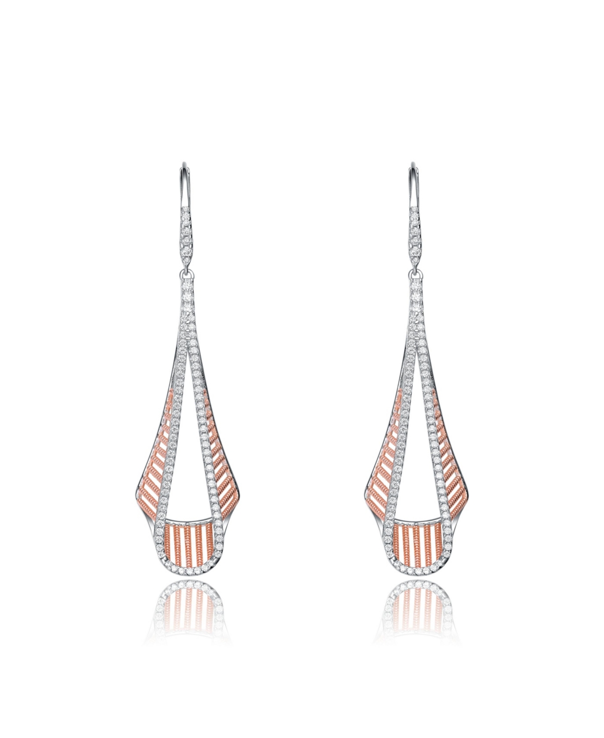 Click here for Sterling Silver Clear Zirconia Drop Ribbed Pear Al... prices
