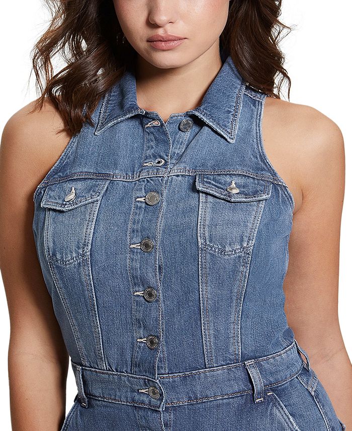 Guess Womens Eco Stacie Sleeveless Denim Dress Macys