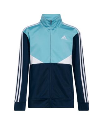adidas Big Boys Active Zip Front Sportswear Color Block Tricot Jacket ...
