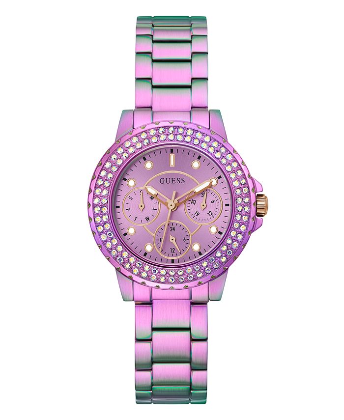 GUESS Women's Multi-function Iridescent Stainless Steel Watch 36mm - Macy's